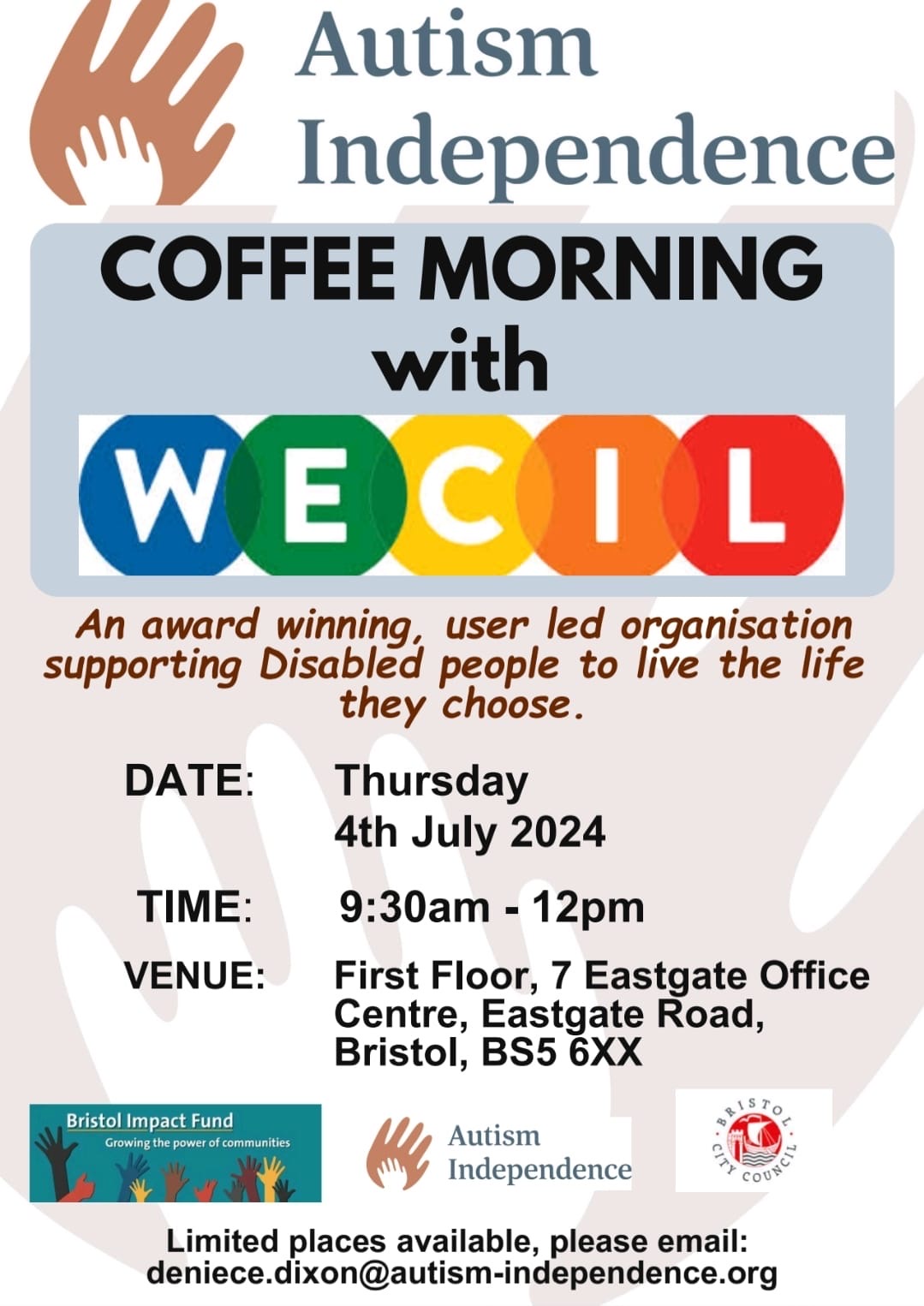 Coffee morning with WECIL - Autism Independence