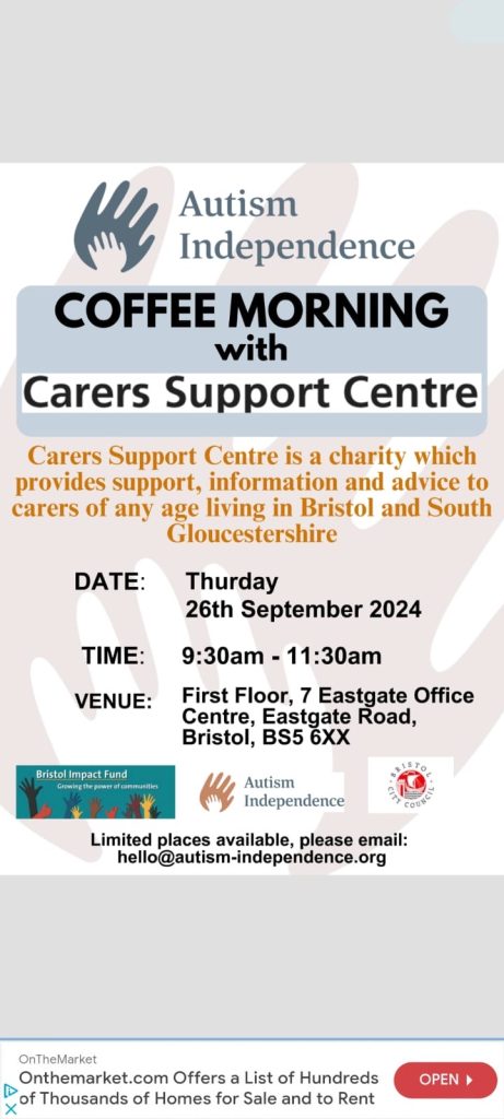 Coffee Morning with Carers Support Centre - Autism Independence