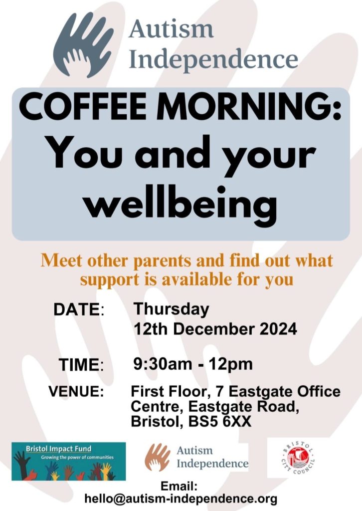 Coffee morning: you and your wellbeing - Autism Independence
